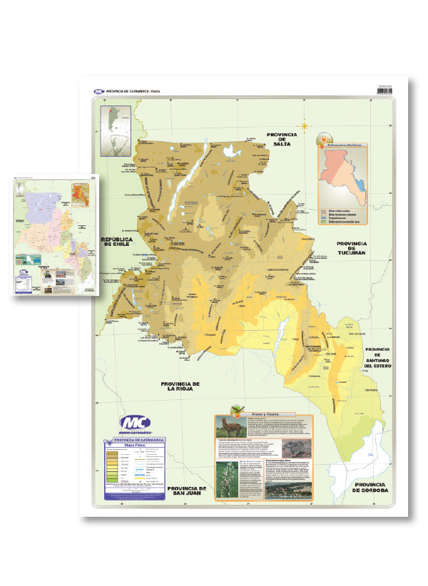 Mapa Doble Faz físico/político Catamarca 82X118 – CAT FP – Todo Escolar
